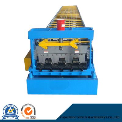 China 790 Swallow Type Metal Floor Deck Roll Forming Machine with PLC Panasonic for sale