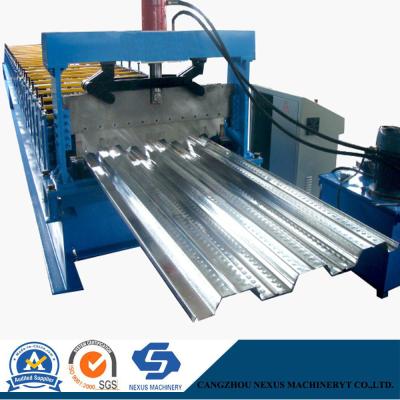 China Profiled Steel Sheet Concrete Slab Plate Floor Decking Panel Roll Forming Machine with PLC Control System for sale