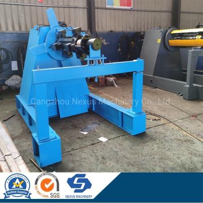 China 3-15 Tons Full Automatic Hydraulic Expansion Motorized Uncoiler / Decoiler Machine with Coil Car for sale