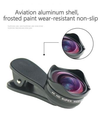China 4K Macro Phone Lens Macro And Wide Angle Lens With LED Light And Travel Case for sale