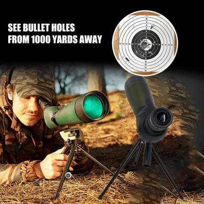 China 20-60 X 80 Porro Prism Spotting Scope Waterproof for Bird Watching Target Shooting for sale