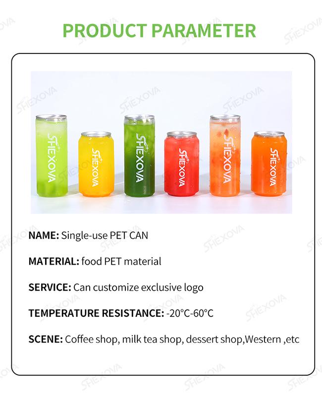 Close-up view of PET can printing quality and brand customization options