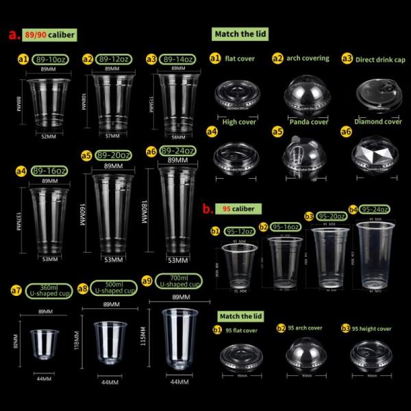 Quality Eco Friendly Clear Pet Custom Plastic Cups For Cold Drink With Lids for sale