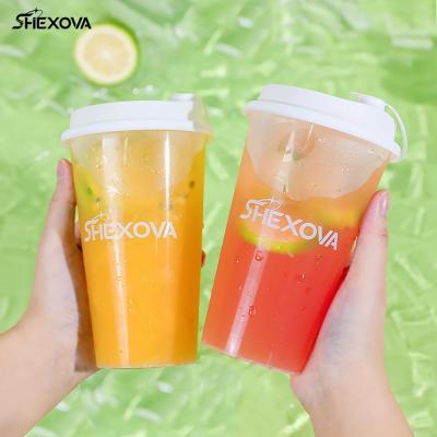 China 360ml 500ml 700ml Injection Plastic Beverage Cup Custom Logo Disposable Plastic Cup for sale