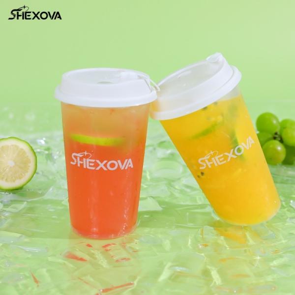 Quality Customized Flat / U Shape Pp Plastic Cups With Lid And Straw For Milk Tea Coffee Beverage for sale
