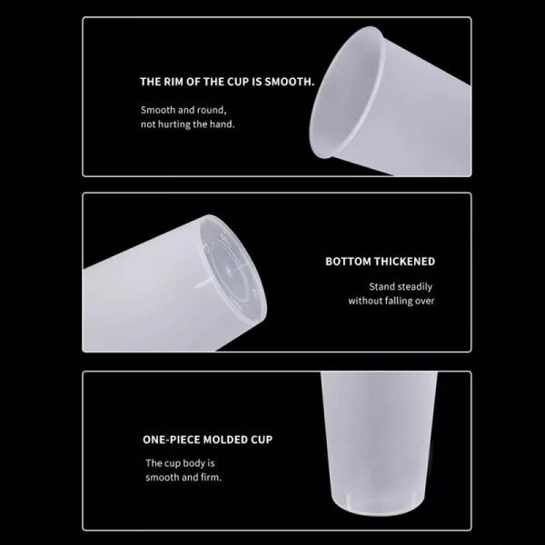 Quality Custom Printed Dull Polish Plastic Cup Pp Injection For Beverage Cold Drink for sale