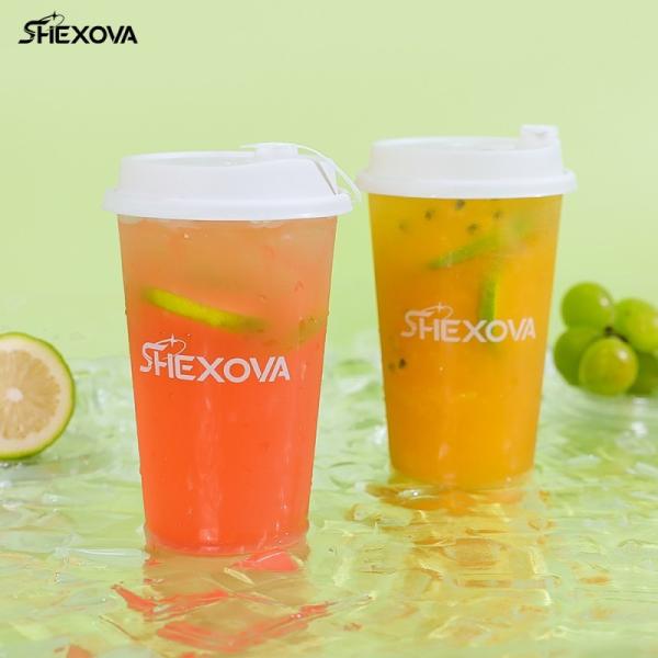 Quality U Shaped Flat Bottomed Transparent Frosted 90mm PP Plastic Cup With Lid For Milk Tea Juice for sale
