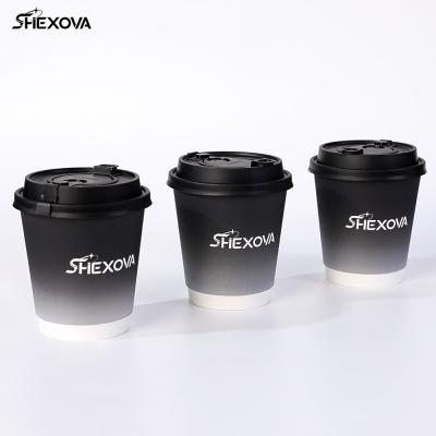 China Eco Friendly Double Wall Cardboard Coffee Paper Cups With Logo For Cold Hot Drink for sale