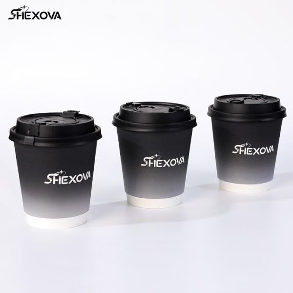 Quality Eco Friendly Double Wall Cardboard Coffee Paper Cups With Logo For Cold Hot Drink for sale