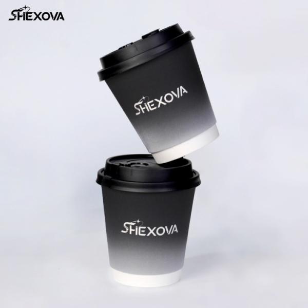 Quality Customize Logo Thickened Recyclable Paper Cup With Lid And Sleeve 8oz 10oz 12oz 16oz for sale