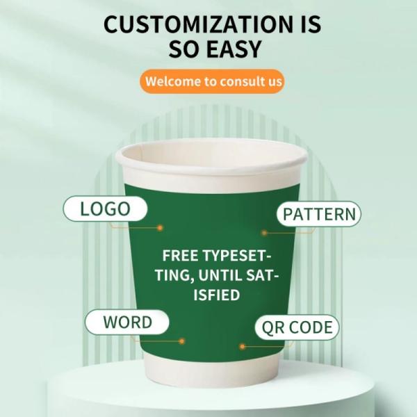 Quality Custom Printed Disposable Double Wall Paper Cup For Coffee Cup And Hot Drinks for sale