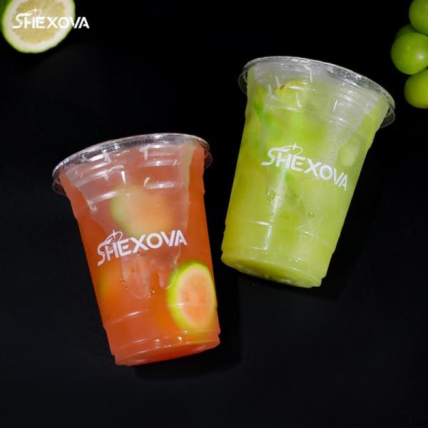 Quality Boba Milk Tea Coffee Shop12/14/16/20oz Pet Cups With Lids Disposable for sale