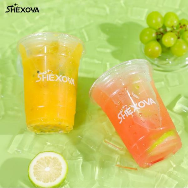 Quality 12 /16 /24 /32 oz Disposable Coffee Clear Pet Plastic Cups With logo For Cold Drink for sale