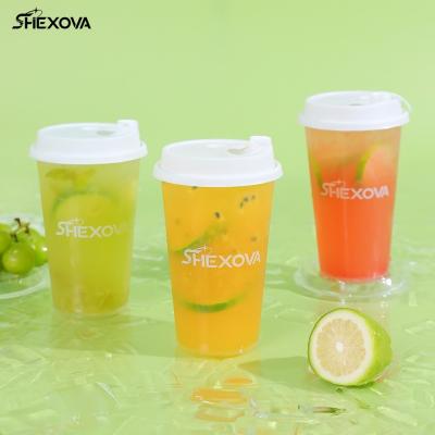 China 12Oz 16Oz 24Oz Disposable Frosted Plastic Cups For Bubble Tea Fruit Juice for sale