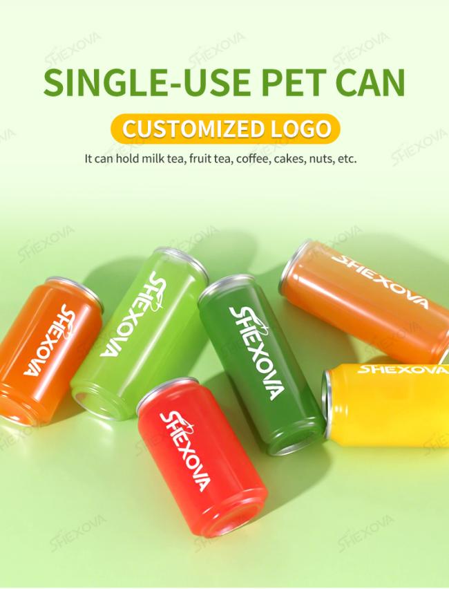 Custom PET can for bubble tea with vibrant printing