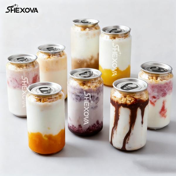 Quality Flip Top Customization Pet Can For Bubble Tea Cake Beverages for sale