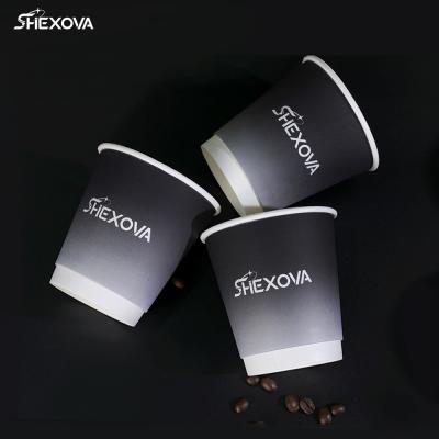 China 8oz 12oz 16oz Double Wall Disposable Coffee Cups With Custom Logo For Drink for sale