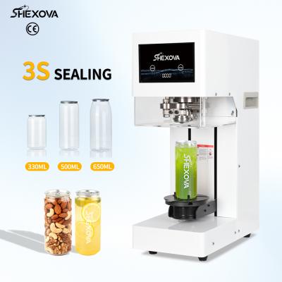 China Full Automatic Pet Pop Can Sealing Machine For Aluminum Plastic Cans for sale