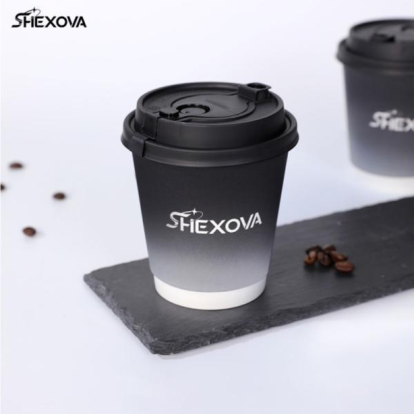 Quality Customized Printed Disposable 12oz Coffee Paper Cup For Hot Drink With Lid for sale