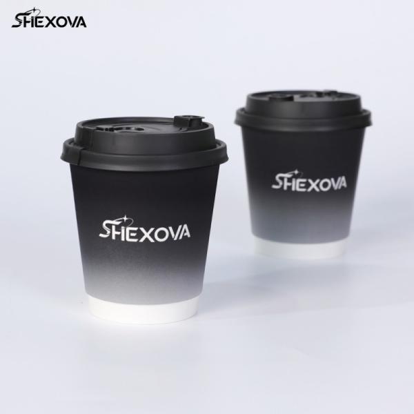 Quality Hot Drinking Double Wall Coffee Paper Cups With Lid  8oz 12oz 16oz for sale