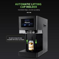 China Fully Automatic Non Rotating Plastic Can Sealing Machine 20-25 CPM 110V 220V for Bubble Tea Coffee for sale