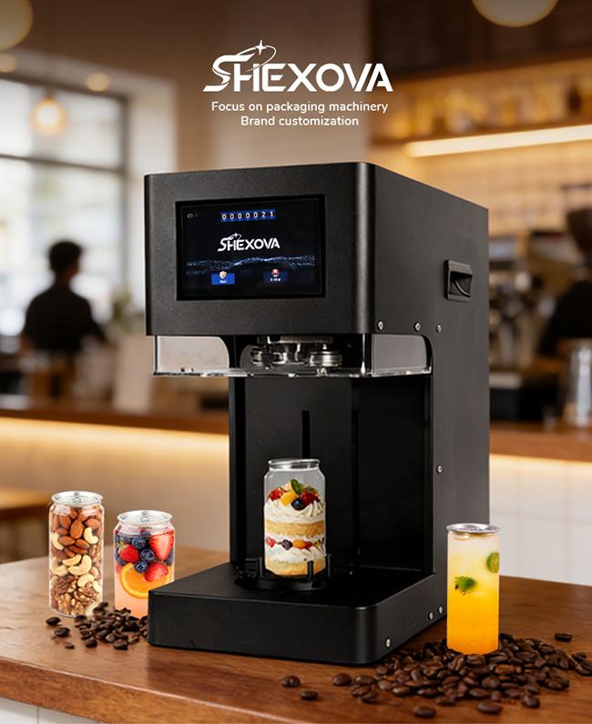 CE Automatic Can Sealer Machine front view with touch screen interface