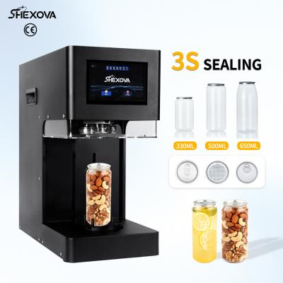 China Milk Tea Beverage Shop Automatic Can Sealer Stainless Steel  Electric Non Rotating for sale