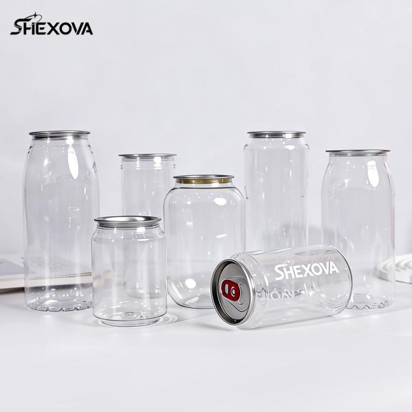 Quality Disposable Transparent Plastic Bubble Tea Pet Cans With Easy Open Lid for sale