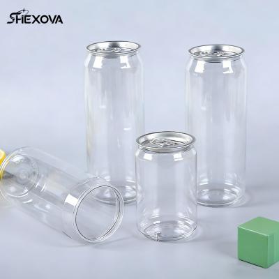 China Disposable Round Clear Plastic Pet Cans For Dessert Beverage Shop for sale