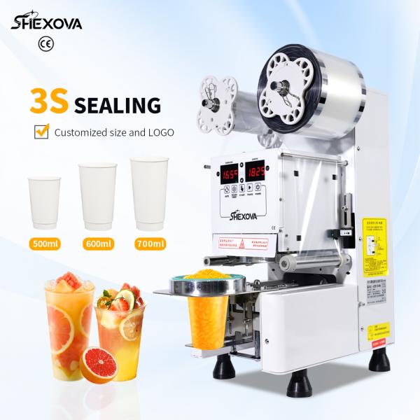 Quality Automatic Electric 90mm 95mm Plastic Cup Sealing Machine With Paper PP Pet Cup for sale