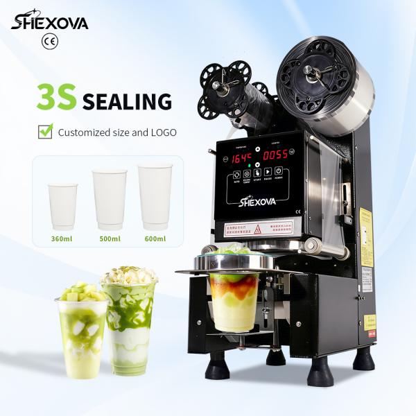 Quality Fully Automatic Electric Plastic Cup Lid Sealer Machine With Paper PP Film for sale