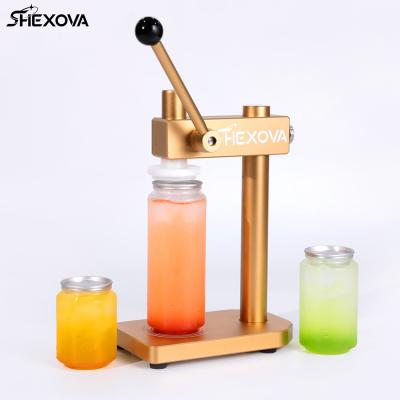 China Pet Hand Press Manual Can Sealing Machine For Plastic Beverage Cans for sale