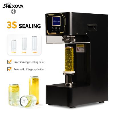 China Stainless Steel Milk Tea Shop Tin Can Sealing Machine For Tin Jar Bottle for sale