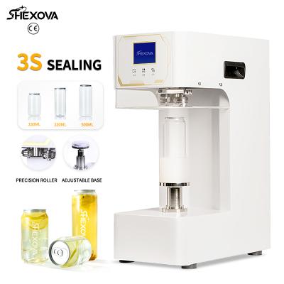 China Automatic Can Sealing Machine CE Certified Non Rotating  330ml 500ml Plastic Soda Can Sealer Machine for sale