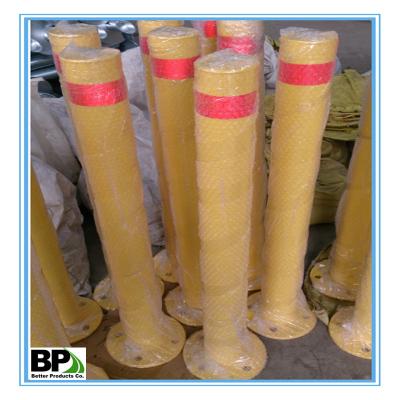 China Traffic Road Heavy duty fixed steel bollards with Galvanized and powder coated yellow for sale