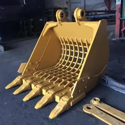 China Wearable 0.1m3 Mini Excavator Skeleton Bucket Excavator Sieve Bucket 52 HRC Steel for sale