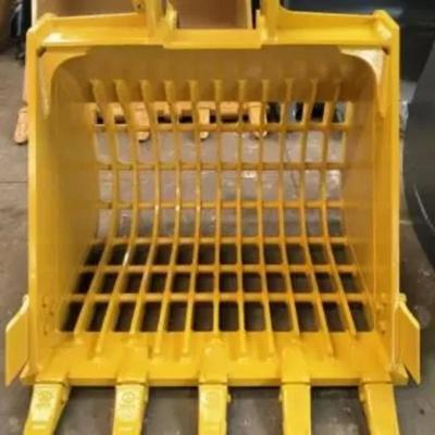 China Wearable 0.1m3 Mini Excavator Skeleton Bucket Excavator Sieve Bucket 52 HRC Steel for sale