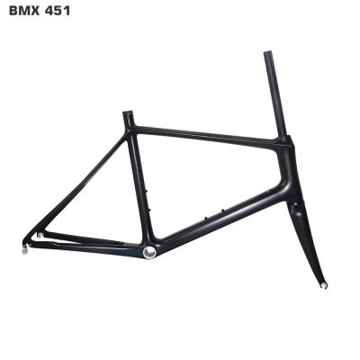 China 7-tiger carbon road mini bike 20 inch frame bmx road bicycle 451 frame 480 mm size 3k weave gloss   BSA bb for sale
