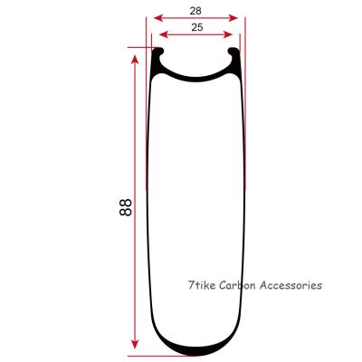 China 7-tiger velo de route carbon bike rim 88 mm cheap-bicycles UD weave clincher 25 mm wide for sale