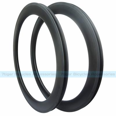 China 7-tiger Bike 60 x 25 mm basalt brake carbon Clincher road rims ud weave matte U shape bicycle wheels for sale