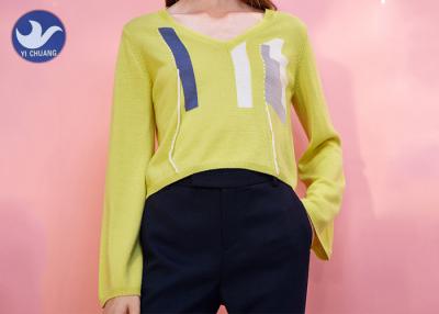 China Long Sleeves Crew Neck Sweater Womens Embroidered Spring Clothing Multi Size for sale