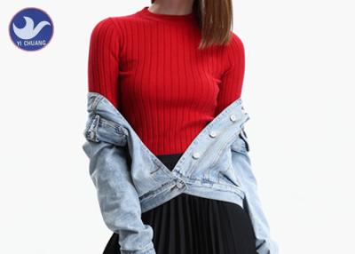 China Mock Neck Ribs Womens Knit Pullover Sweater Lurex Simple Winter Wear Inside for sale