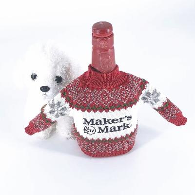 Cina Copertura fatta a mano della bottiglia di vino del maglione sveglio di Natale per le decorazioni di Natale in vendita