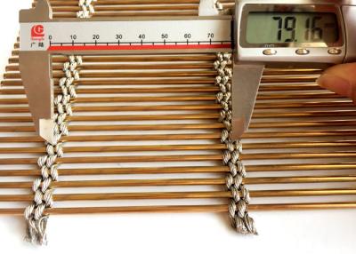 China Gold Color Cable Wire Pvd Architectural Metal Mesh Screen 6m Width for sale