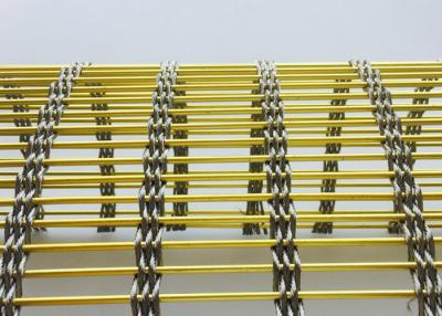 Cina Acciaio inossidabile decorativo Mesh Gold Color Metal architettonico della divisione 7mm in vendita