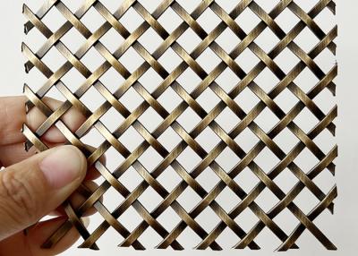 China Bronze Color Antique Brass Woven Lock Crimp Wire Mesh For Wall for sale