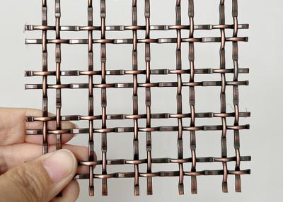 China Antique Copper Decorative Woven Lock Crimp Wire Mesh Grilles For Cabinet Doors for sale