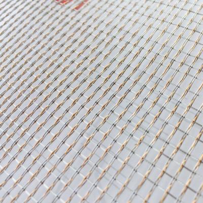 China Customized Glass Laminated Wire Mesh For Ceilings And Etched Graphics for sale