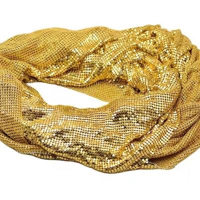 Cina Flessibile di alluminio metallico Sequin Mesh tessuto metallico catena di carta carta tela tenda in vendita