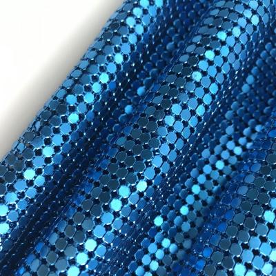 China Flexible Aluminum Sequin Mesh Fabric Chain mail Fabric For Table Cloth Chain mail Curtains for sale